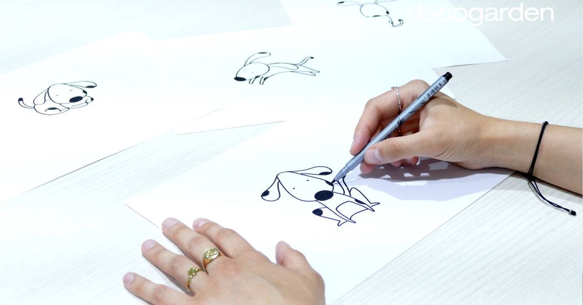Cómo dibujar un perro fácil (4 posturas diferentes)