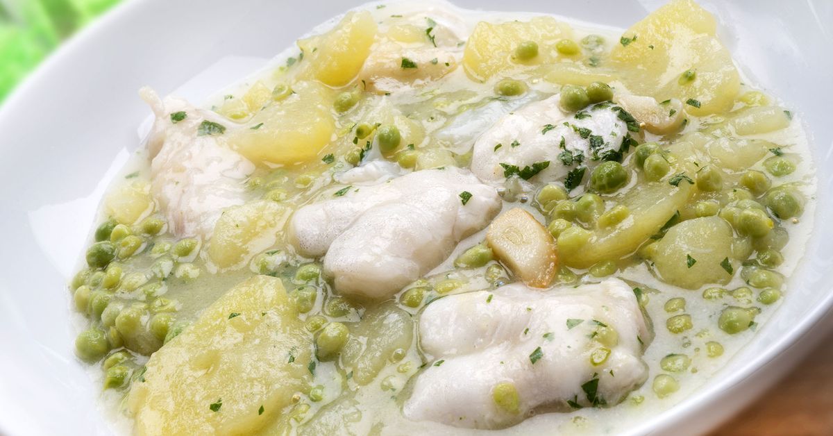 Kokotxas de bacalao con guisantes y patatas de Karlos Arguiñano
