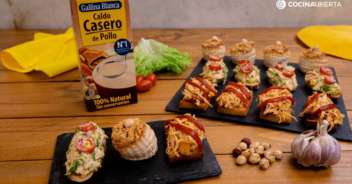 Canapés de pollo, 3 recetas de aperitivos fáciles